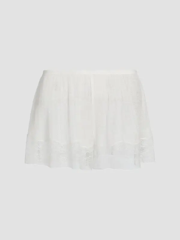 Kiki De Montparnasse Pointelle-knit Lace Shorts