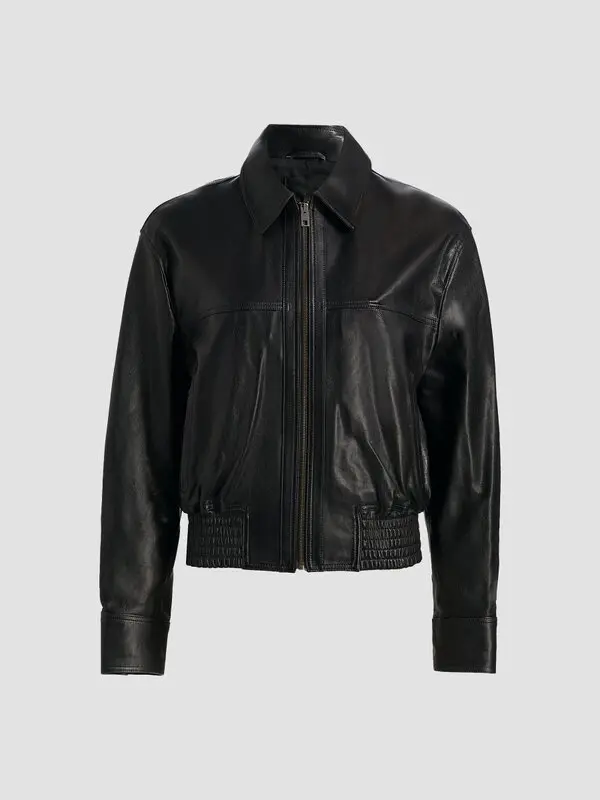 NILI LOTAN Aime Leather Bomber Jacket