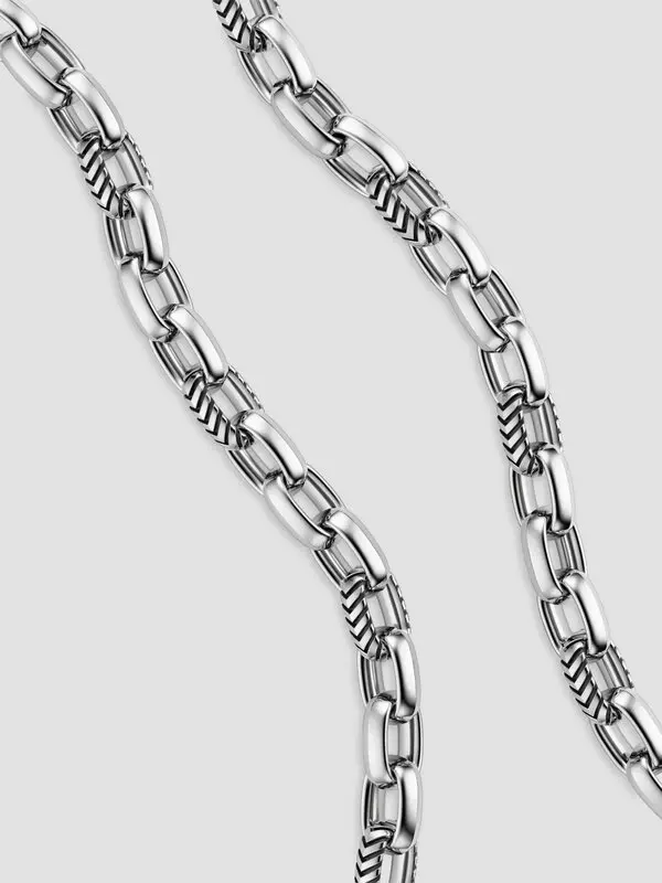 David Yurman Chevron Oval Link Necklace In Sterling 10mm