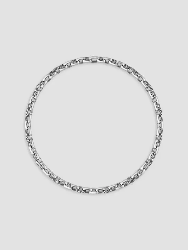 David Yurman Chevron Oval Link Necklace In Sterling 10mm