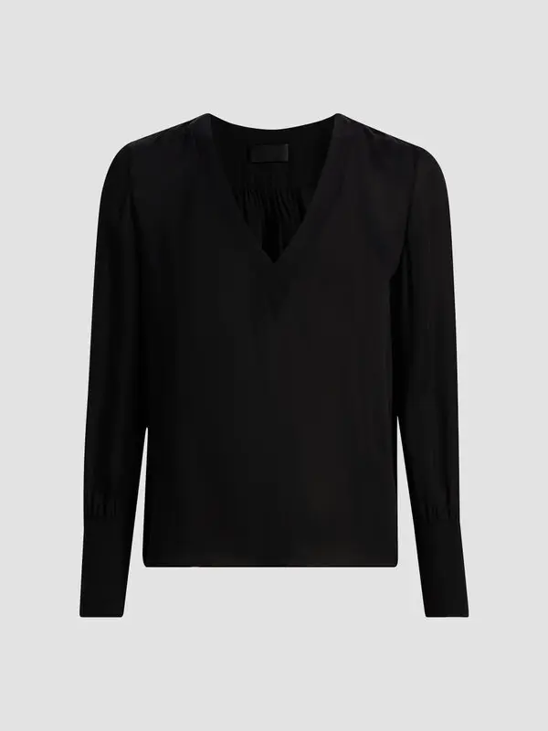NILI LOTAN Mariposa Silk V-neck Blouse