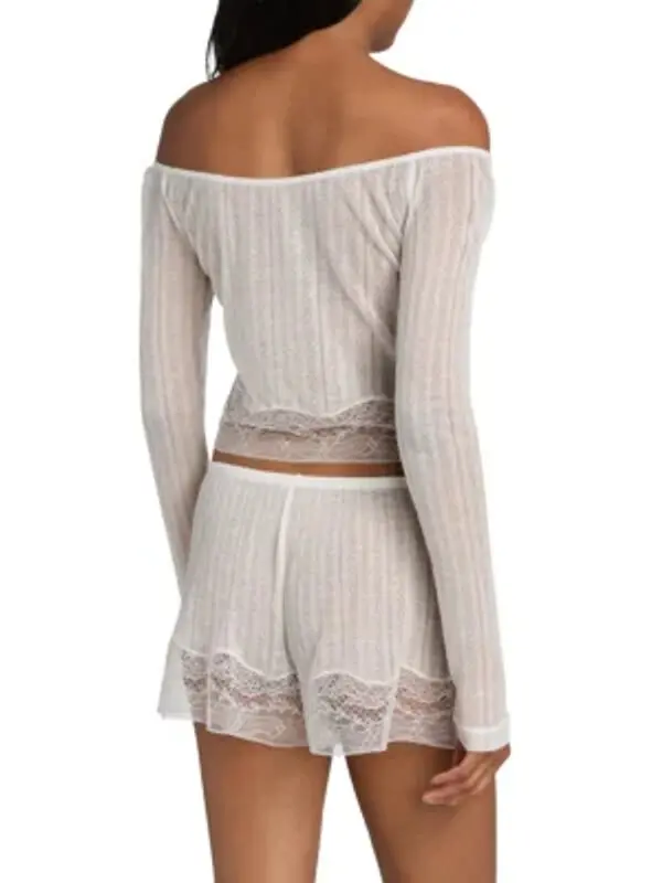 Kiki De Montparnasse Pointelle-knit Lace Crop Cardigan