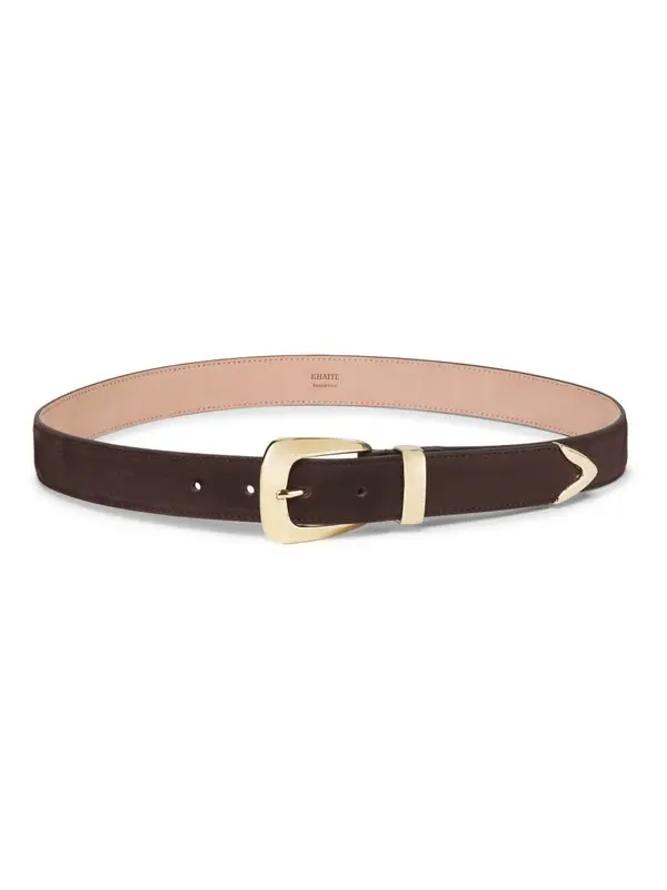 Khaite Benny Suede Belt - Coffee