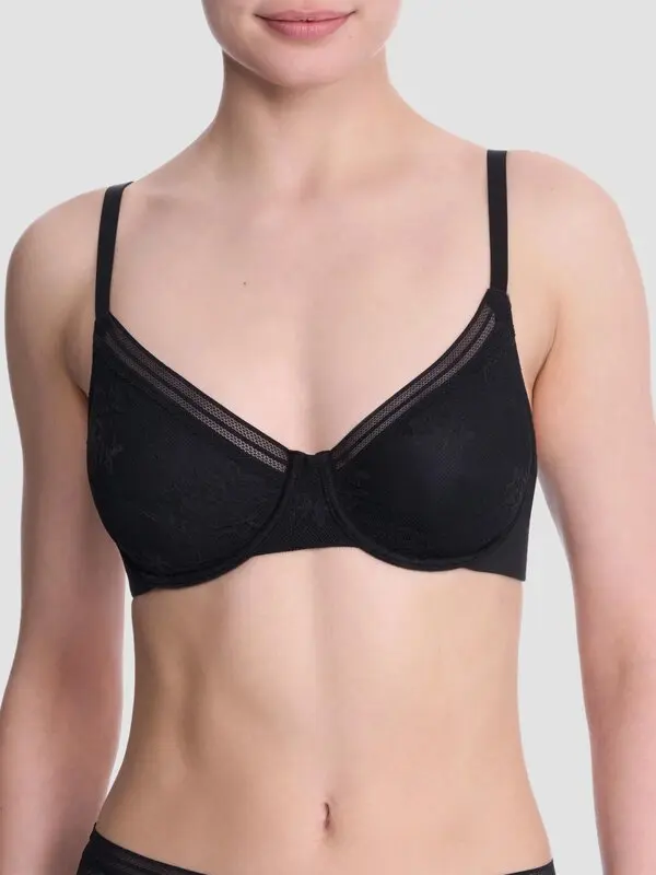 Natori Love Lace Unlined Back Smoothing T-shirt Bra - Black