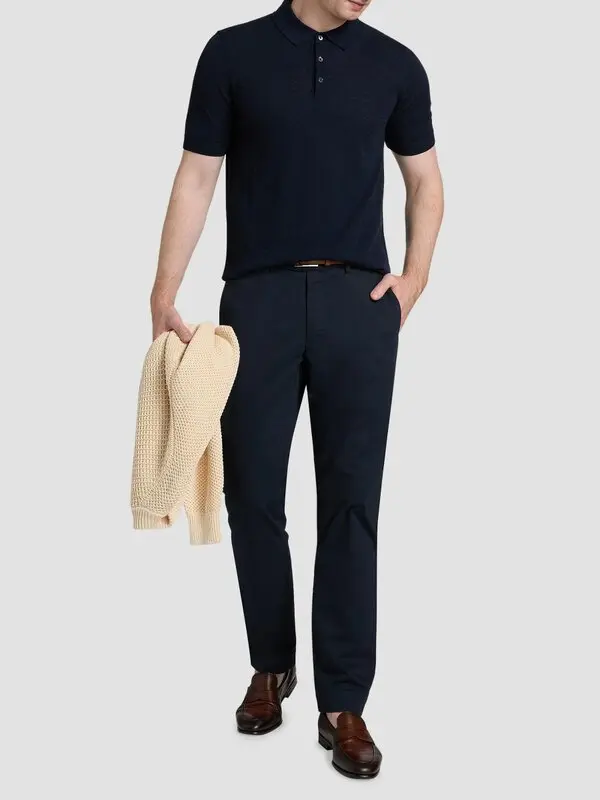 SAKS FIFTH AVENUE Collection Wool-blend Jersey Polo Shirt