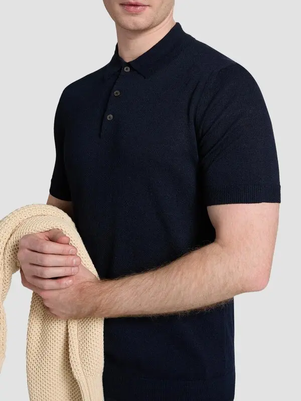 SAKS FIFTH AVENUE Collection Wool-blend Jersey Polo Shirt