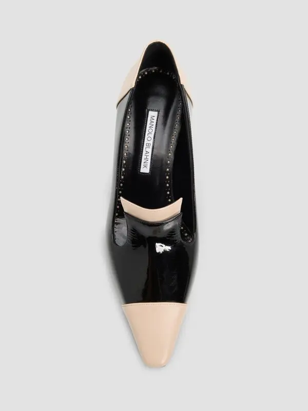 Manolo Blahnik Polastron 50mm Two-tone Leather Pumps