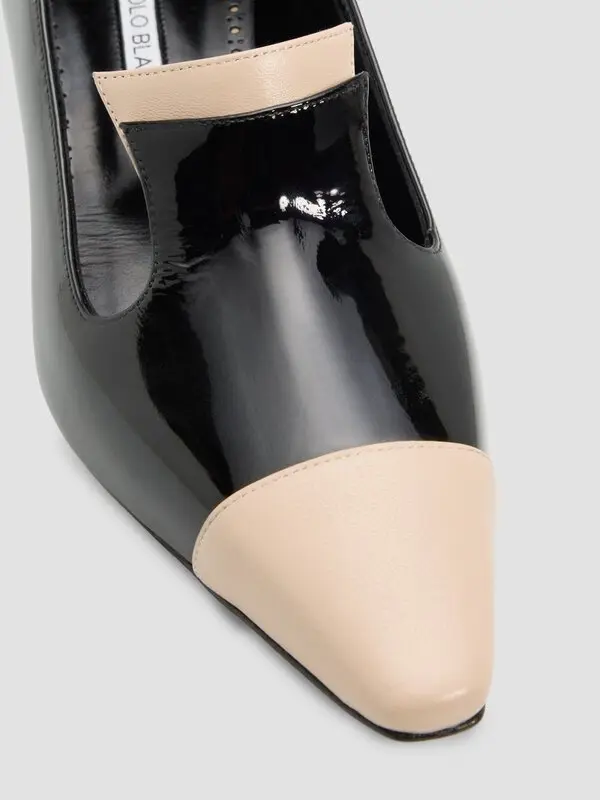 Manolo Blahnik Polastron 50mm Two-tone Leather Pumps