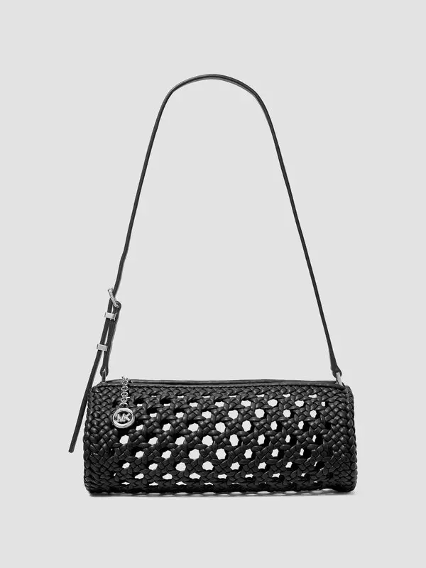 Michael Kors Small Open-weave Barrel Pouchette - Black