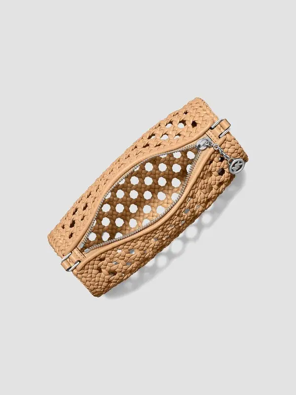 Michael Kors Small Open-weave Barrel Pouchette - Peanut