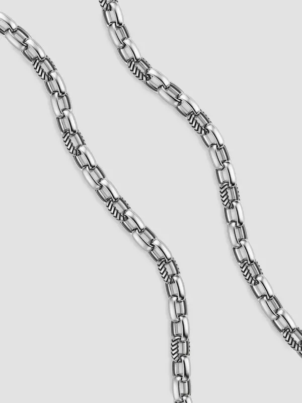 David Yurman Chevron Oval Link Necklace In Sterling 7mm