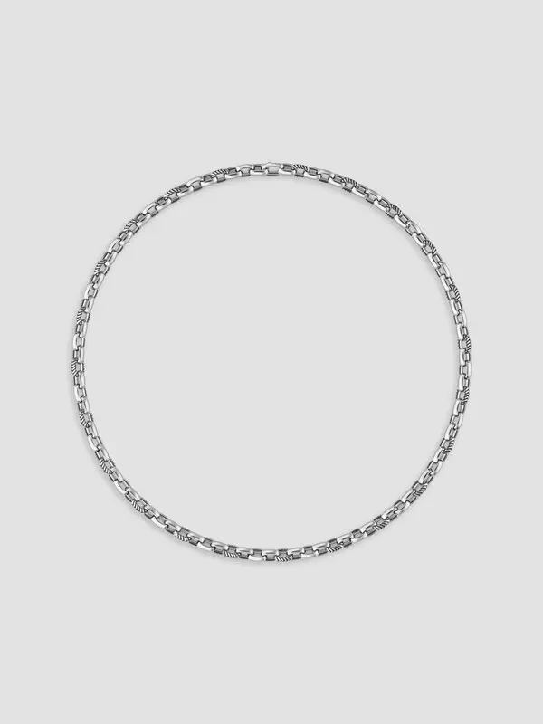David Yurman Chevron Oval Link Necklace In Sterling 7mm