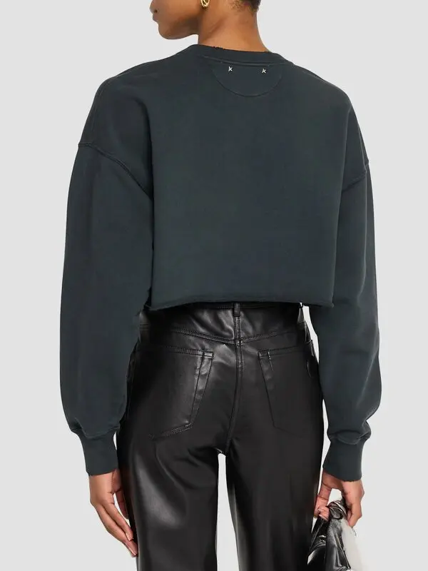 GOLDEN GOOSE Golden Jeweled Cropped Sweatshirt
