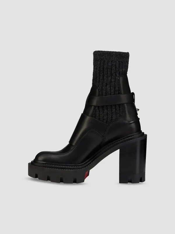 CHRISTIAN LOUBOUTIN Cortinetta College Leather 100mm Zipped Booties