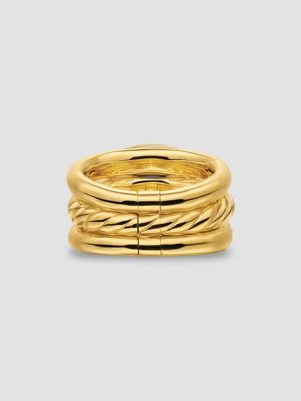 David Yurman Dy Mercer Three Row Stone Ring In 18k Yellow Gold - Iolite