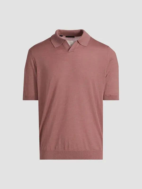 SAKS FIFTH AVENUE Lamar Johnny Collar Short-sleeve Sweater - Pink