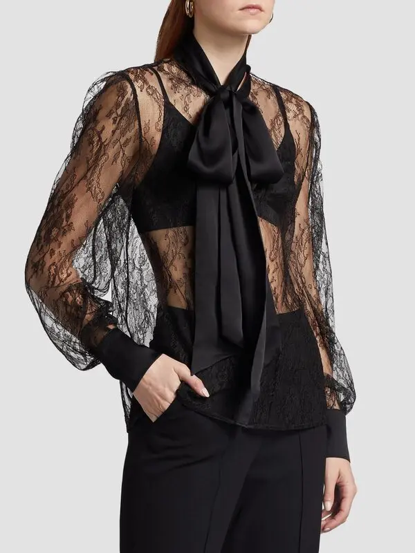 Kiki De Montparnasse Lace Tie-neck Blouse