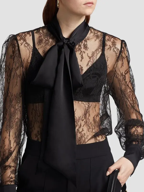 Kiki De Montparnasse Lace Tie-neck Blouse