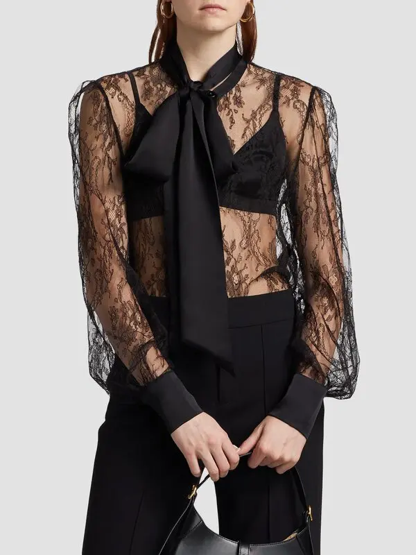 Kiki De Montparnasse Lace Tie-neck Blouse