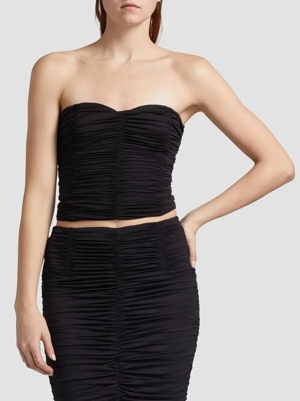 Kiki De Montparnasse Echauffe Ruched Bustier Top