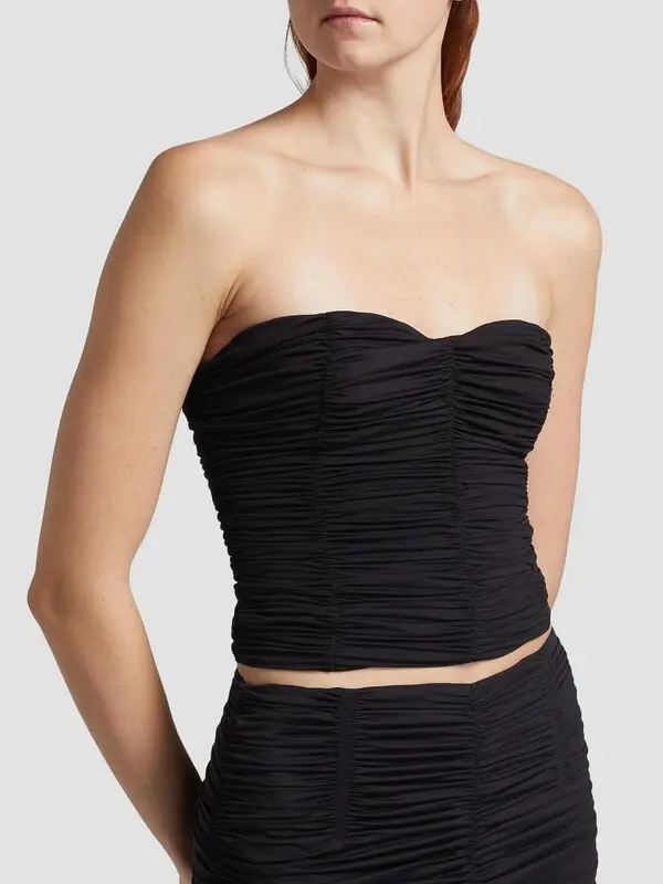 Kiki De Montparnasse Echauffe Ruched Bustier Top