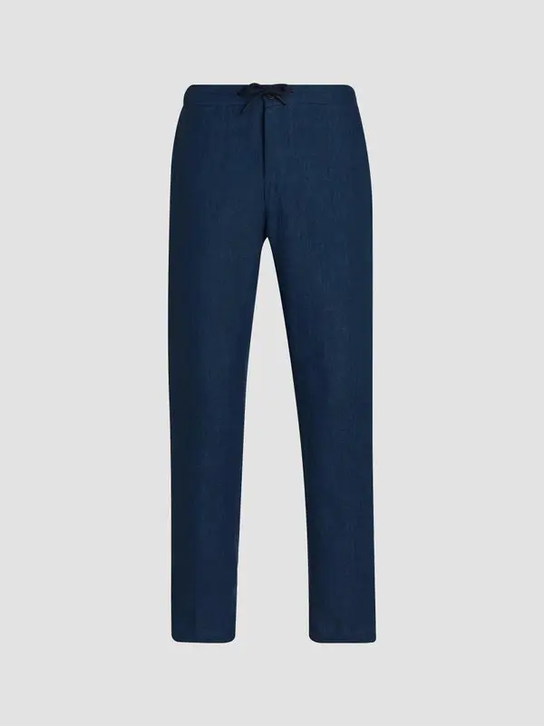 SAKS FIFTH AVENUE Collection Délavé Linen Drawstring Pants - Navy