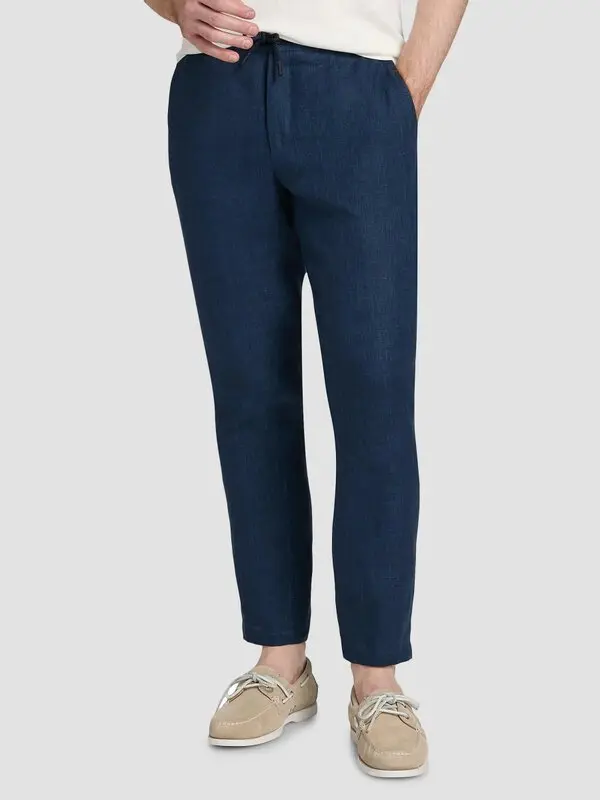 SAKS FIFTH AVENUE Collection Délavé Linen Drawstring Pants - Navy