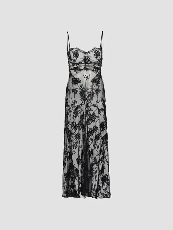 Kiki De Montparnasse Dominique Sheer Lace Midi-dress
