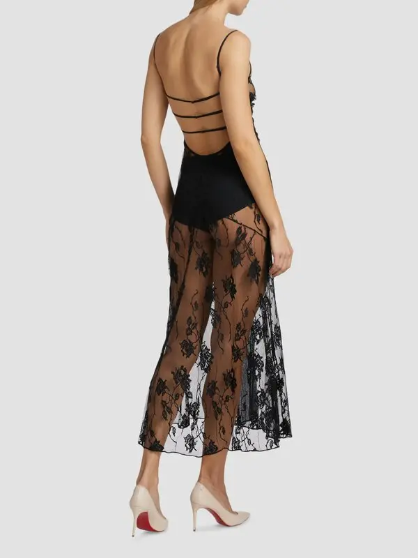 Kiki De Montparnasse Dominique Sheer Lace Midi-dress