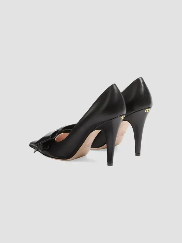 Valentino Garavani Bowow 100mm Pumps In Kidskin - Black