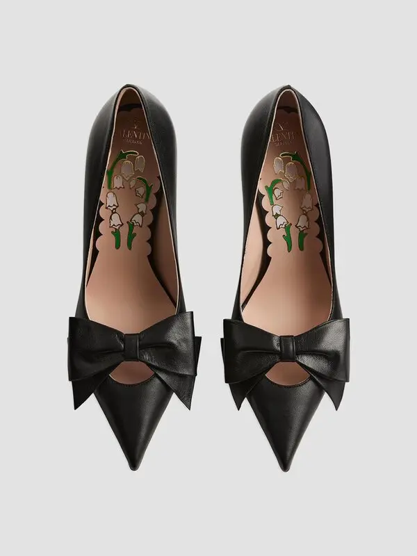 Valentino Garavani Bowow 100mm Pumps In Kidskin - Black