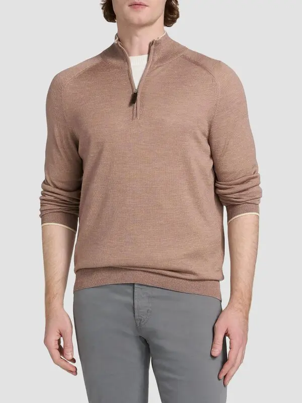 SAKS FIFTH AVENUE Wool-blend Quater-zip Sweater