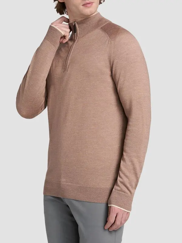 SAKS FIFTH AVENUE Wool-blend Quater-zip Sweater