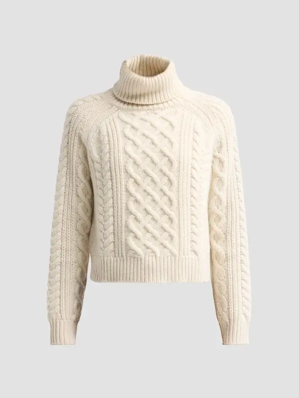 NILI LOTAN Ezren Wool Cable-knit Sweater - Ivory