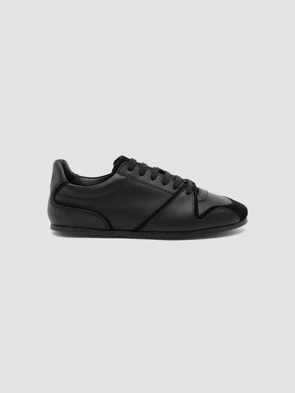 Moschino Leather & Suede Sneakers - Black