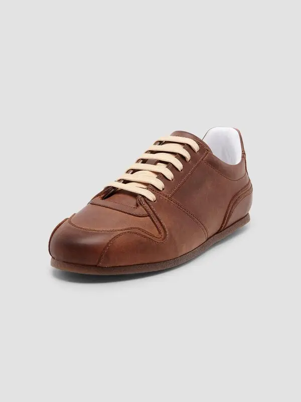 Moschino Leather & Suede Sneakers - Nut