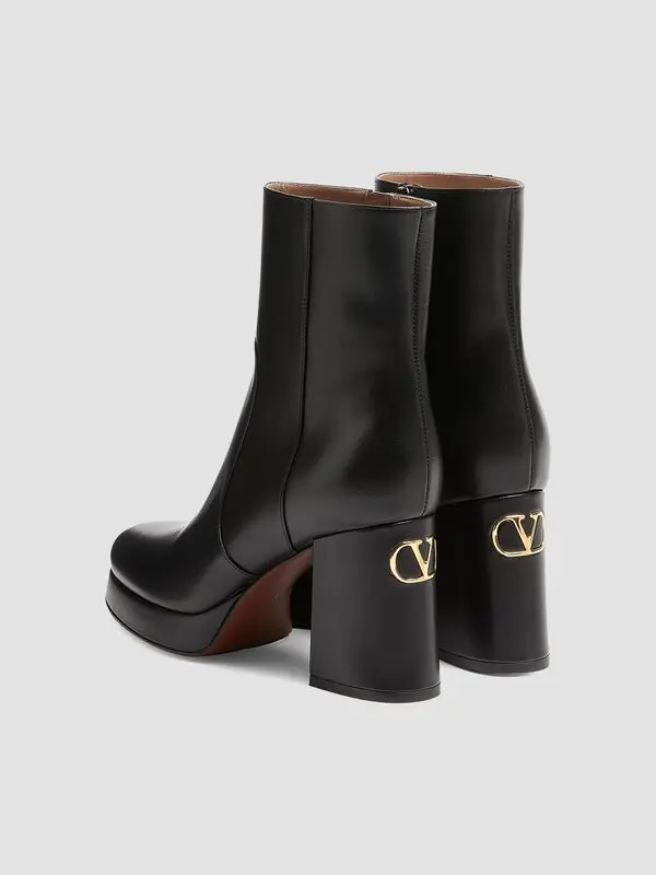 Valentino Garavani Fawcette 90mm Platform Ankle Boots In Calfskin Leather