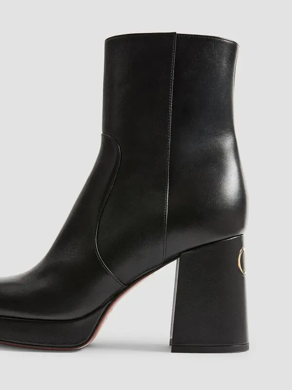 Valentino Garavani Fawcette 90mm Platform Ankle Boots In Calfskin Leather