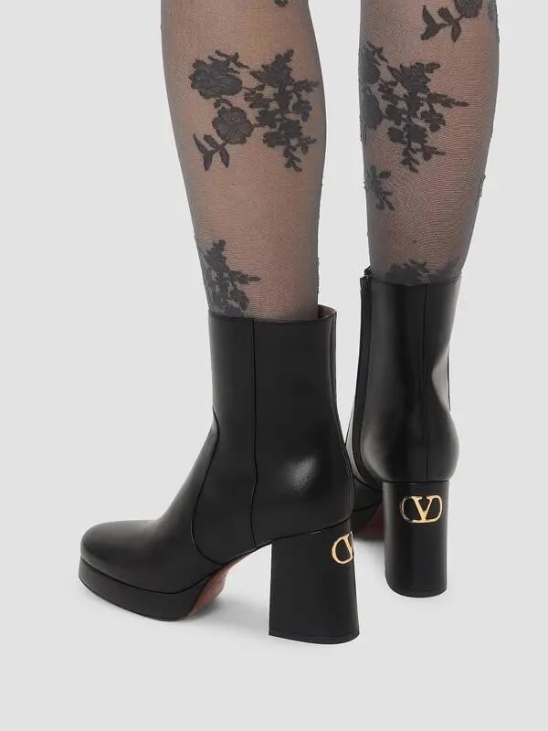 Valentino Garavani Fawcette 90mm Platform Ankle Boots In Calfskin Leather