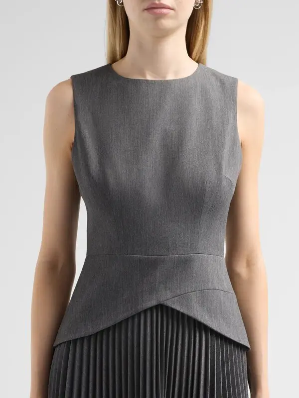 MILLY Haddy Two-tone Layred Mini Dress - Grey
