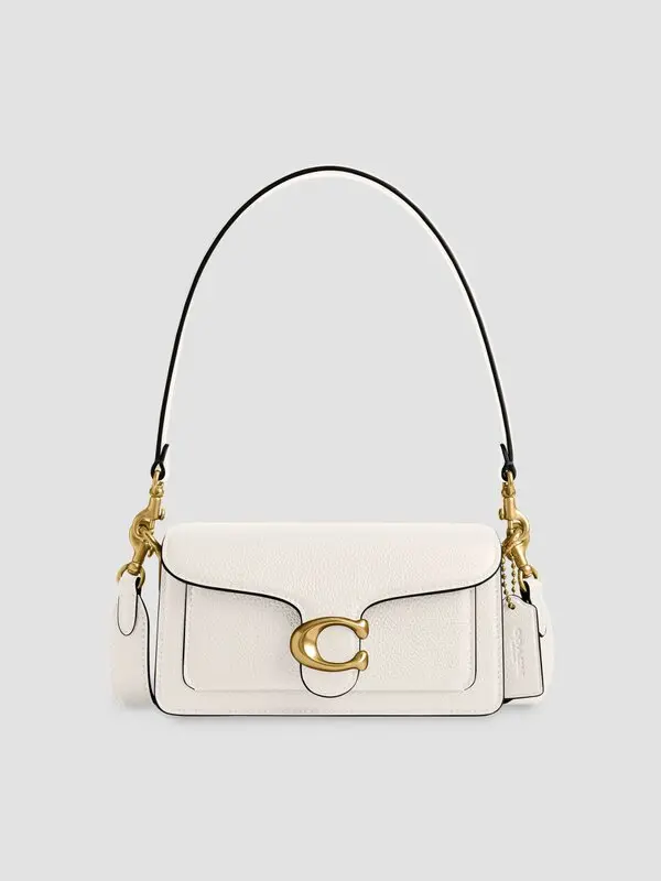 COACH Pebbled Leather Tabby Shoulder Bag 20 - Chalk