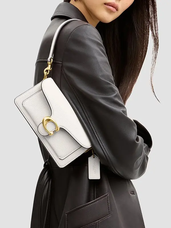 COACH Pebbled Leather Tabby Shoulder Bag 20 - Chalk