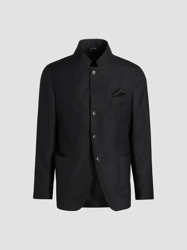 SAKS FIFTH AVENUE Collection Wool-blend Woven Sport Coat - Black