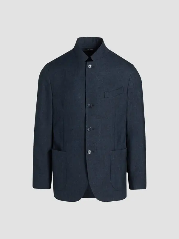 SAKS FIFTH AVENUE Collection Wool-blend Woven Sport Coat - Navy