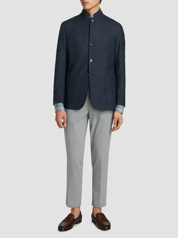 SAKS FIFTH AVENUE Collection Wool-blend Woven Sport Coat - Navy