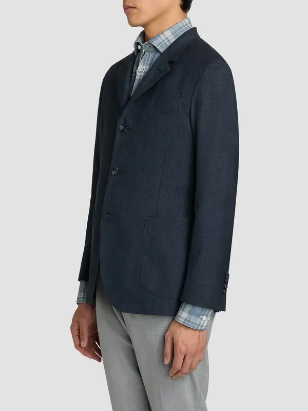 SAKS FIFTH AVENUE Collection Wool-blend Woven Sport Coat - Navy