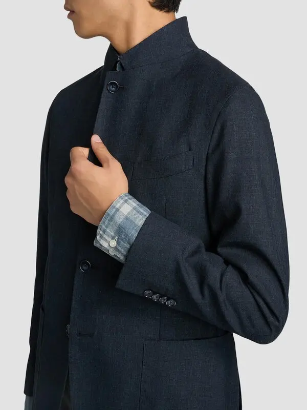 SAKS FIFTH AVENUE Collection Wool-blend Woven Sport Coat - Navy