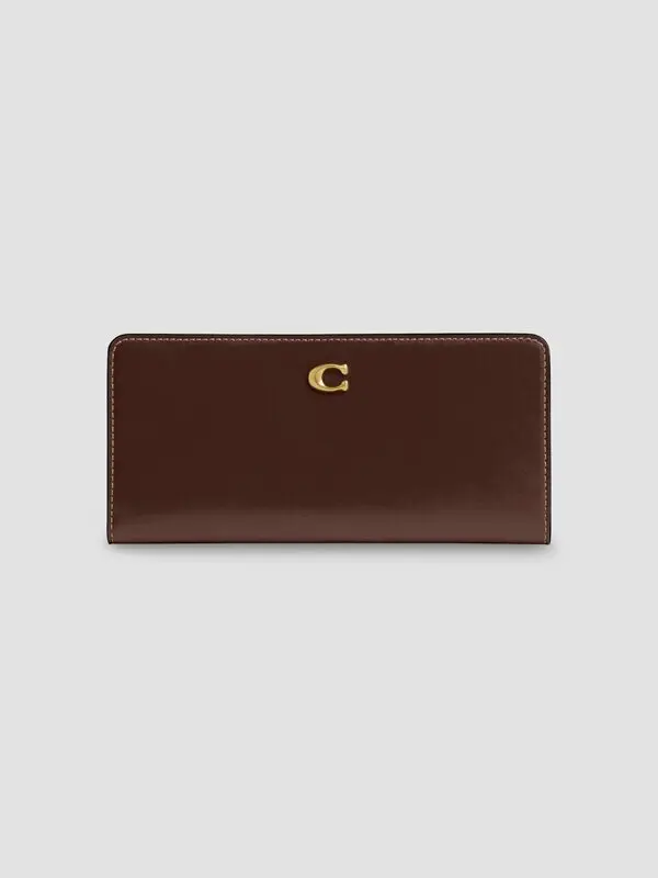 COACH Essential Slim Leather Wallet - Maple