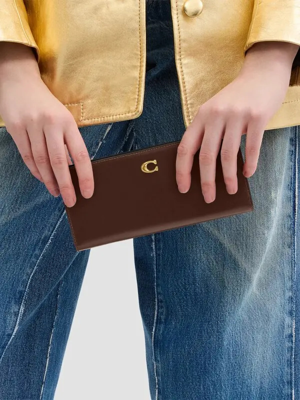 COACH Essential Slim Leather Wallet - Maple