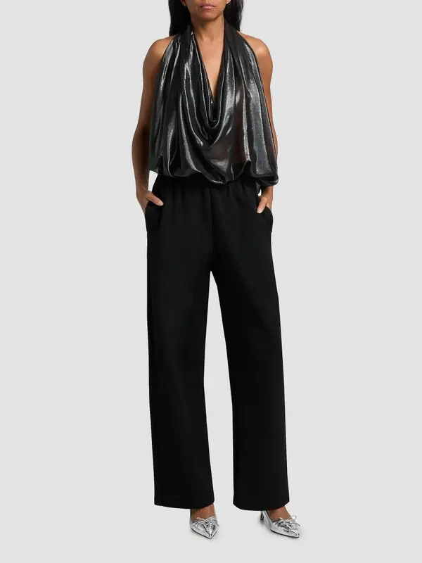 Wardrobe.NYC Metallic Halter Blouse